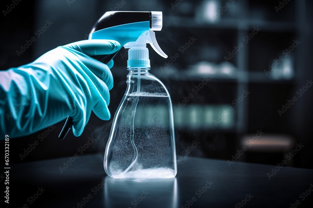 surface home cleaning spraying antibacterial sanitizing spray bottle ...