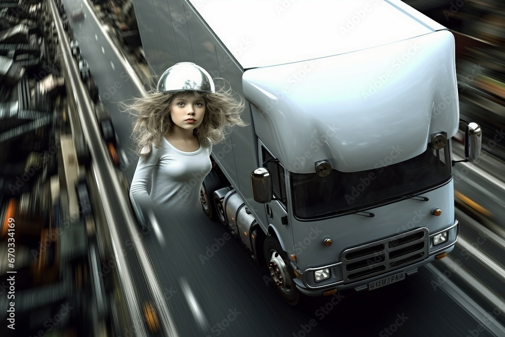 turn truck transportation business delivery industry logistic shipping ...