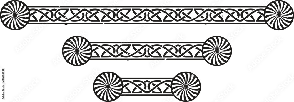 Viking Knot Pattern Borders with Spiral Stock Vector | Adobe Stock