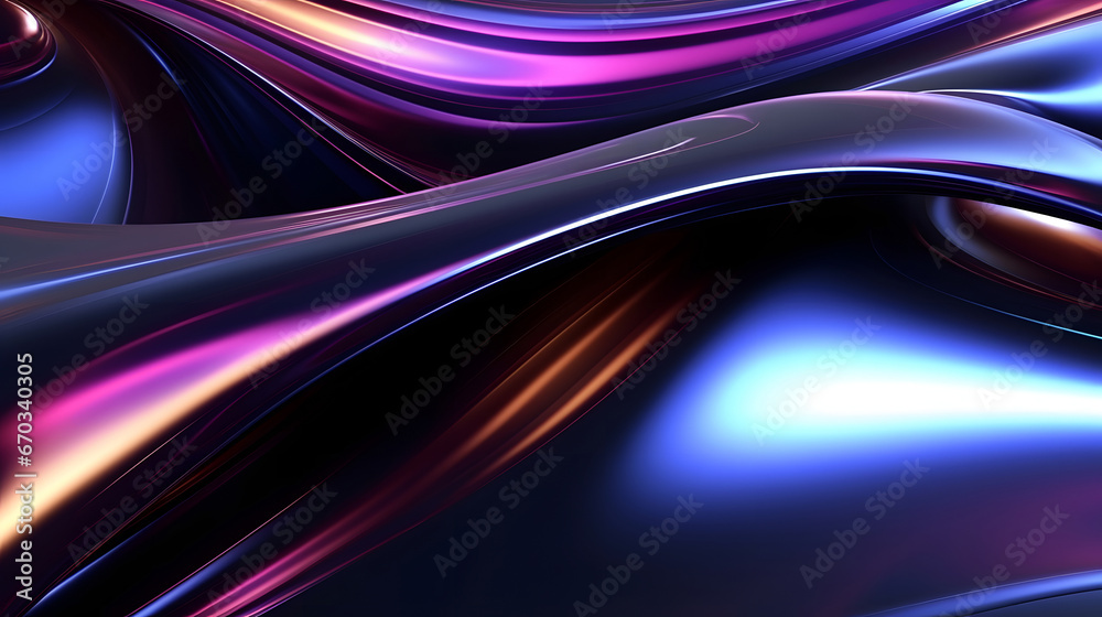 Abstract background of dark metallic holographic liquid metal with mild ...