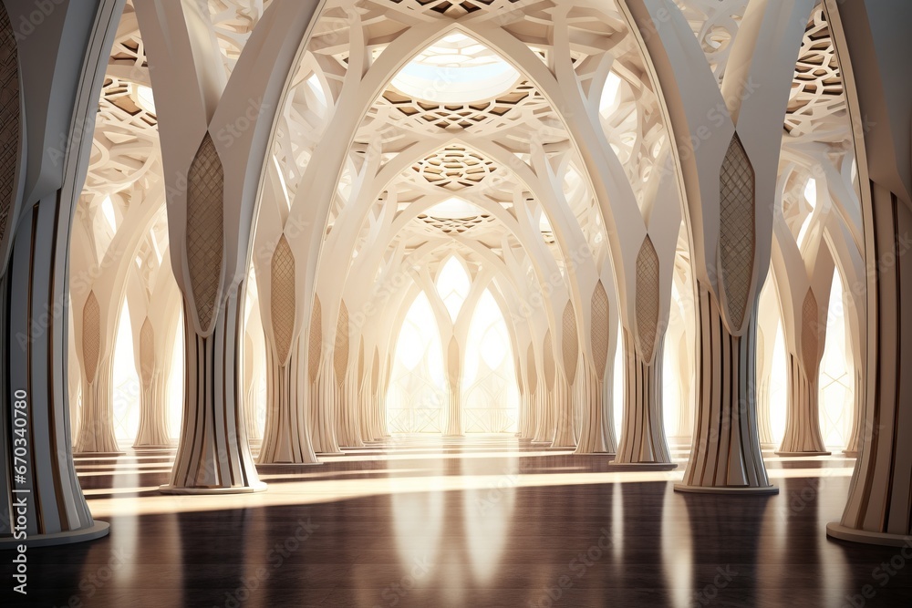 Grand neoclassical building with majestic columns and elegant arches ...