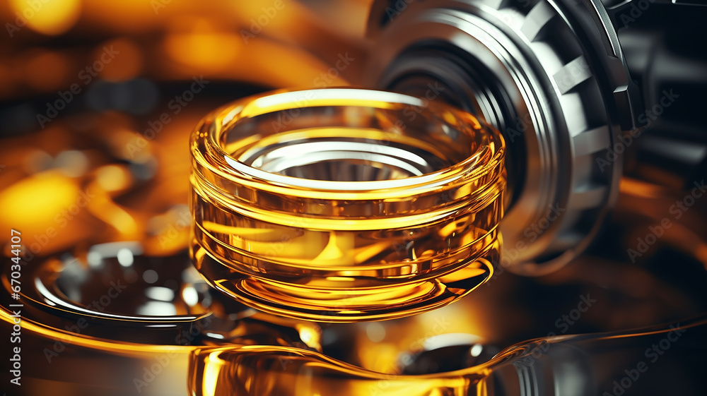 abstract background golden machine grease, lubrication amber ...