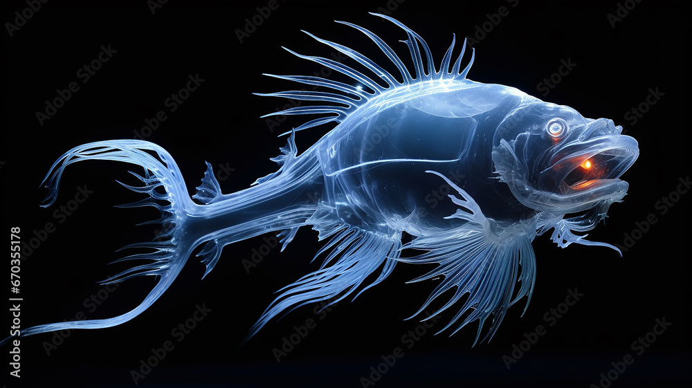 luminous fish transparent animal deep-sea creature fictional , light ...