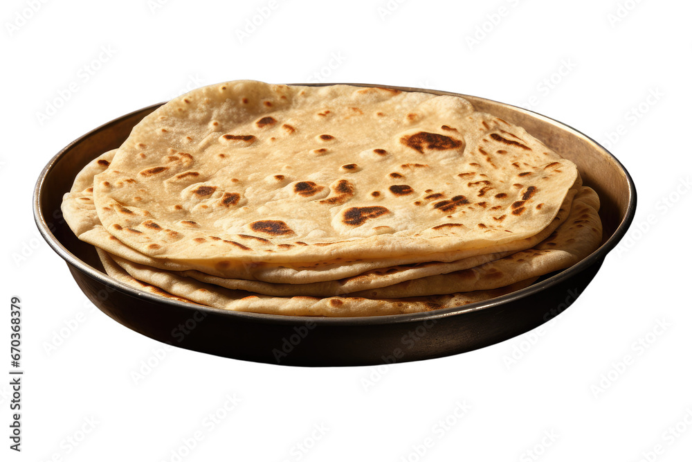 Indian Traditional Cuisine Chapati Also Known as Roti on isolated ...