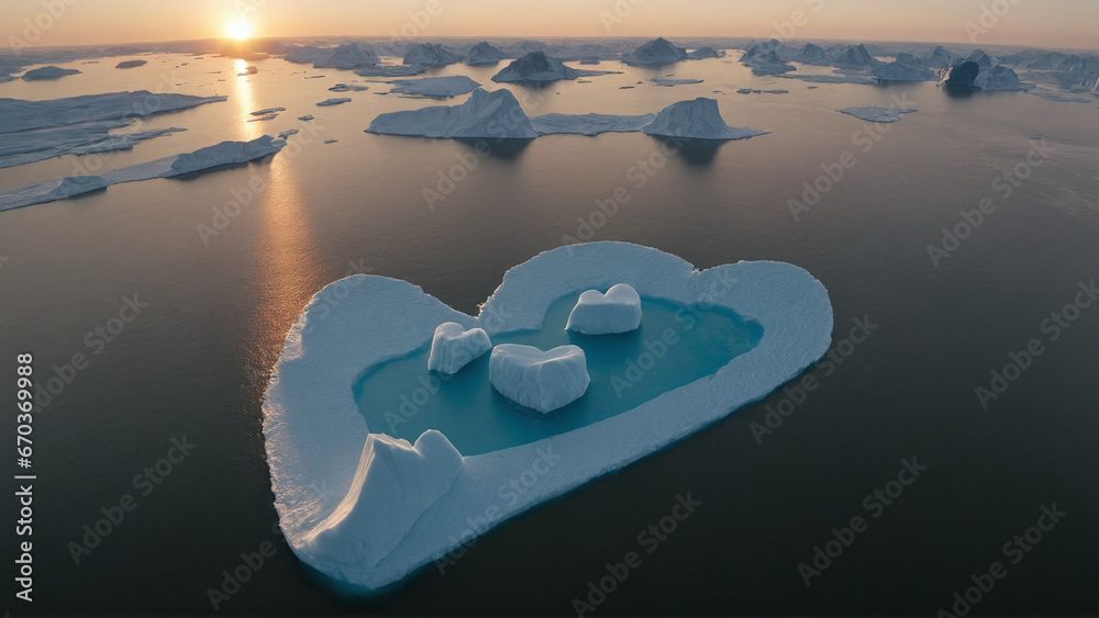 Heart-Shaped Iceberg Melting Away in Antarctica, a Symbol of Love's ...