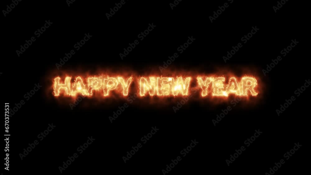 appy New Year fire loop animation. frame video 4K, Happy New Year 2024 ...