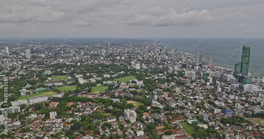 Colombo Sri Lanka Aerial v20 high altitude drone flyover Cinnamon ...