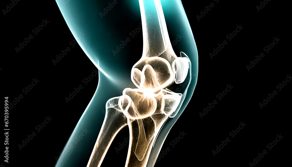 CT Scan Insights, 3D Rendering of the Knee Joint. Generative AI Stock ...