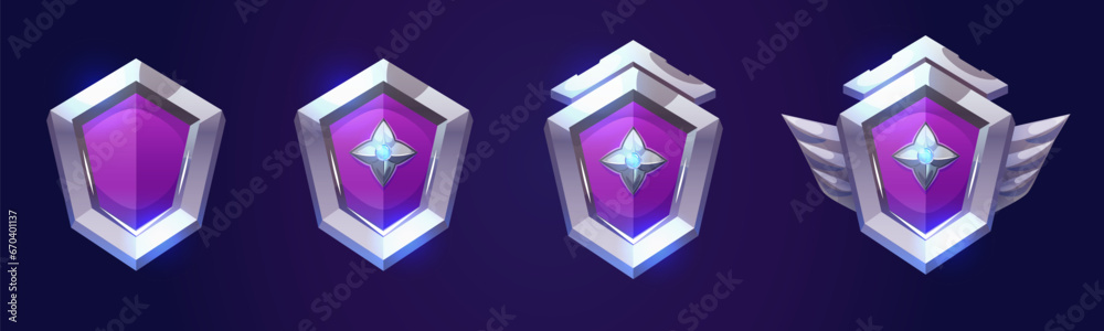 set badge rank shield medal, vector illustration Stock Vector | Adobe Stock