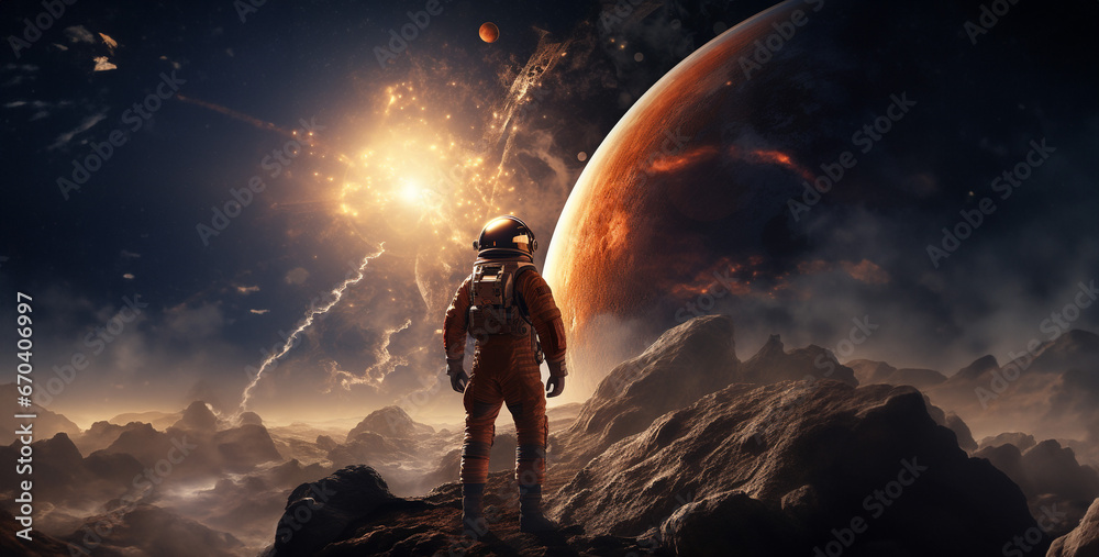 astronaut on the moon, alien planet in space, astronaut in space ...
