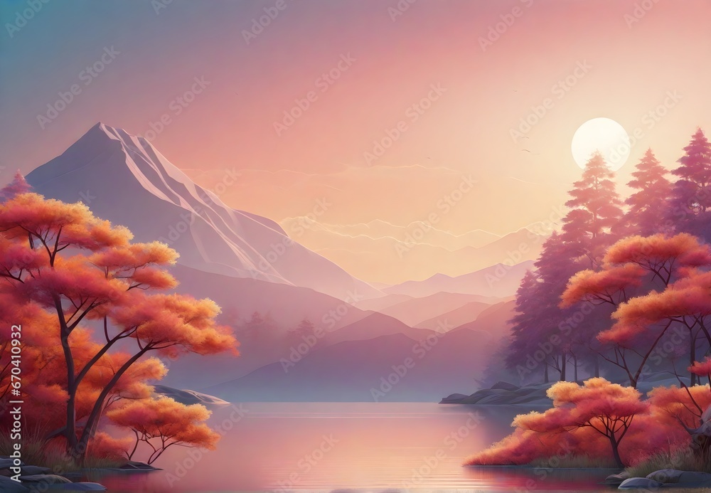 Elevate your design projects with the timeless appeal of a landscape graced by majestic ...