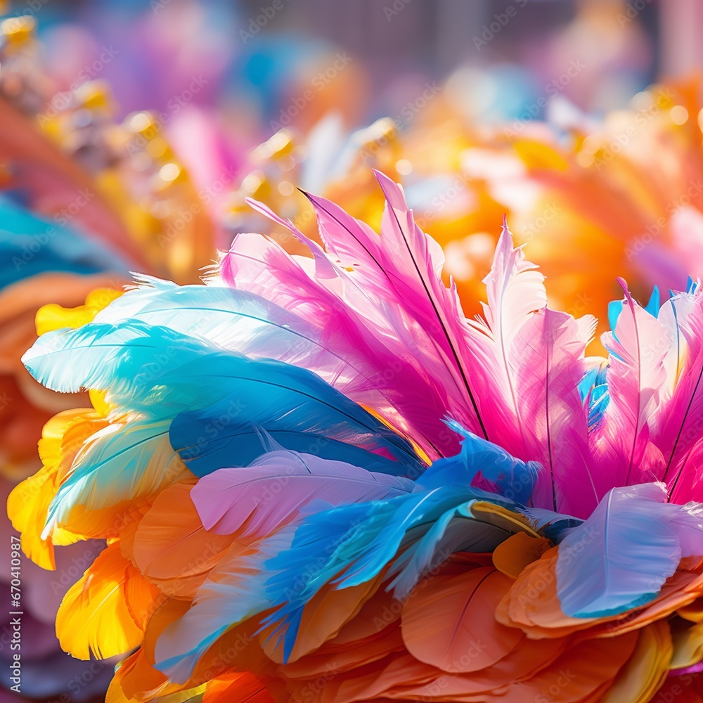 illustration of Abstract view of samba dancers in colorful frilled ...
