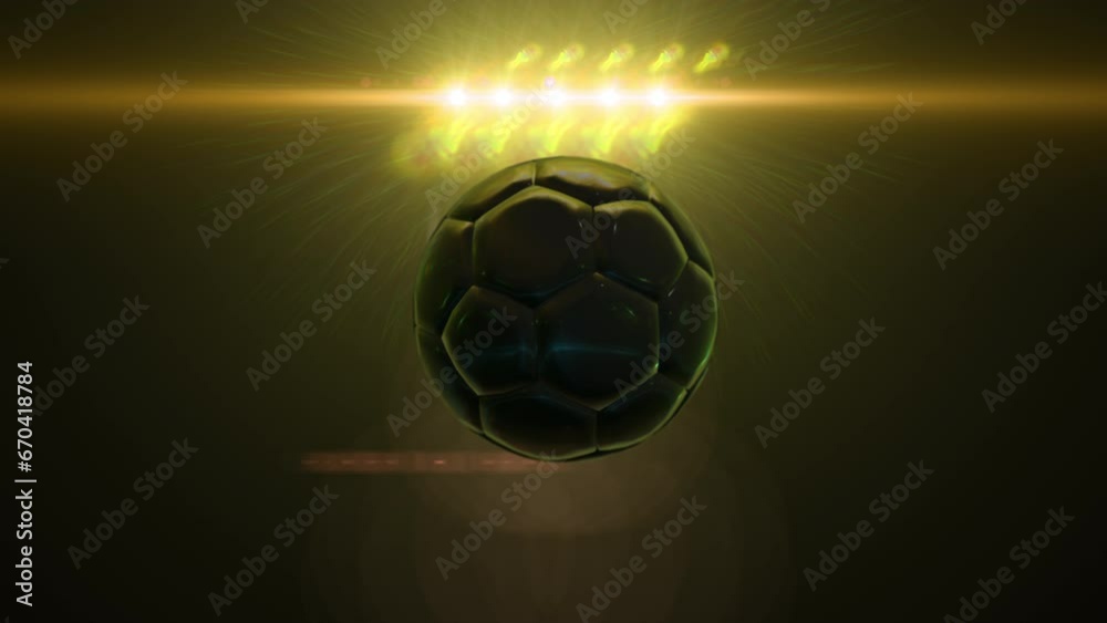 3D SoccerFootball gold rotating, Stadium lights, - soccer football ...