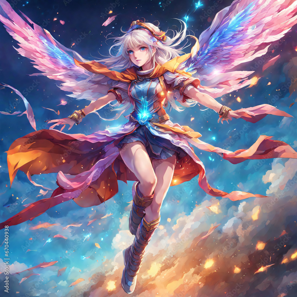 fairy with magic wand | Detailed anime-style character, colorful ...