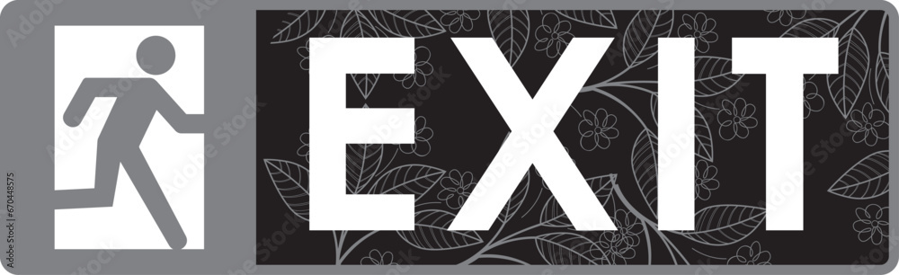 emergency exit door signage, vector illustration. template ready to ...