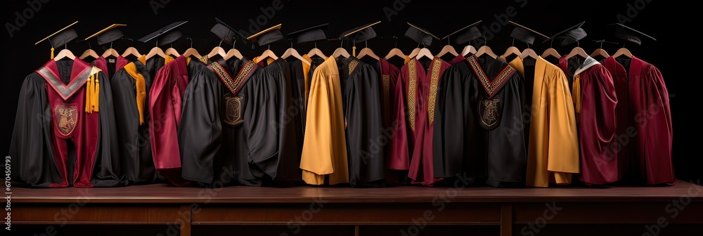 An emblem of academic achievement and commencement. Graduation, cap and ...