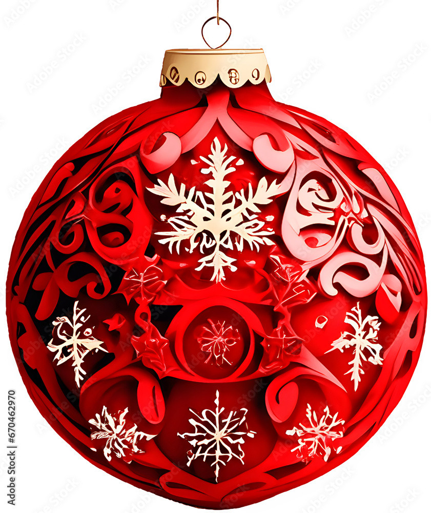 Christmas ornaments ball red color Stock Photo | Adobe Stock