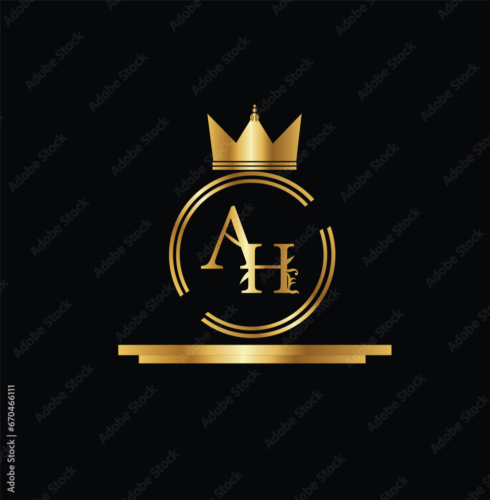 new creative golden latter logo design ah logo, ah icon, ah letter, ah ...