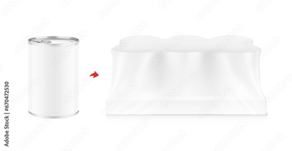 Hight realistic tin can multipack 3x2 mockup. Vector illustration ...