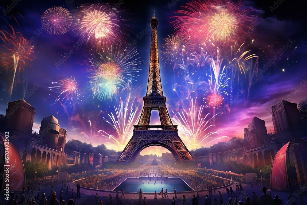 illustration of Picture a grand opening ceremony for the 2024 Olympic ...