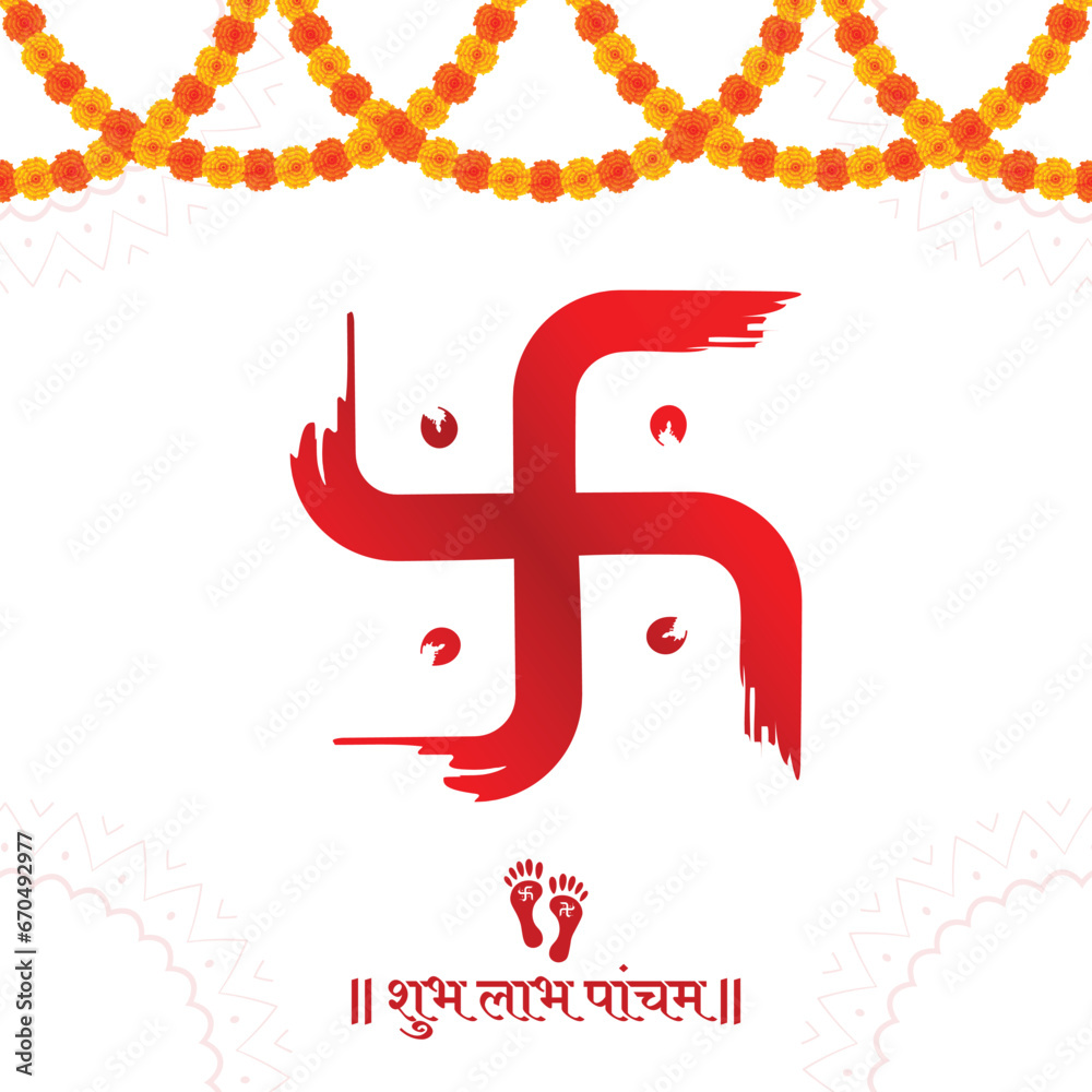 Happy shubh labh pancham creative sathiya design greeting background ...