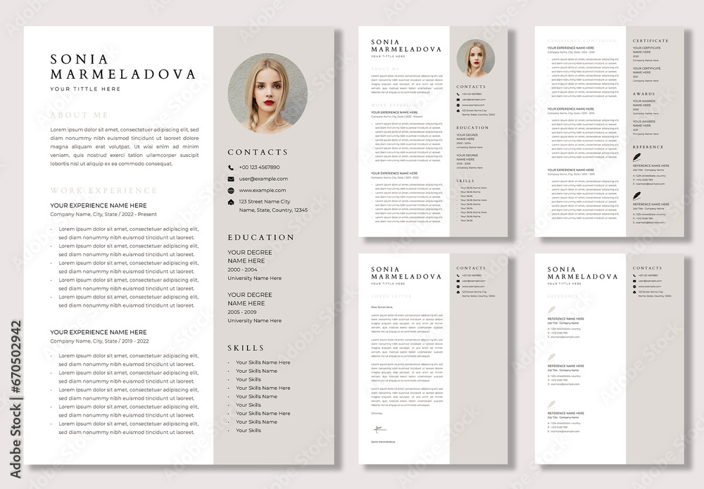 Modern and Professional Resume Design Layout Stock Template | Adobe Stock