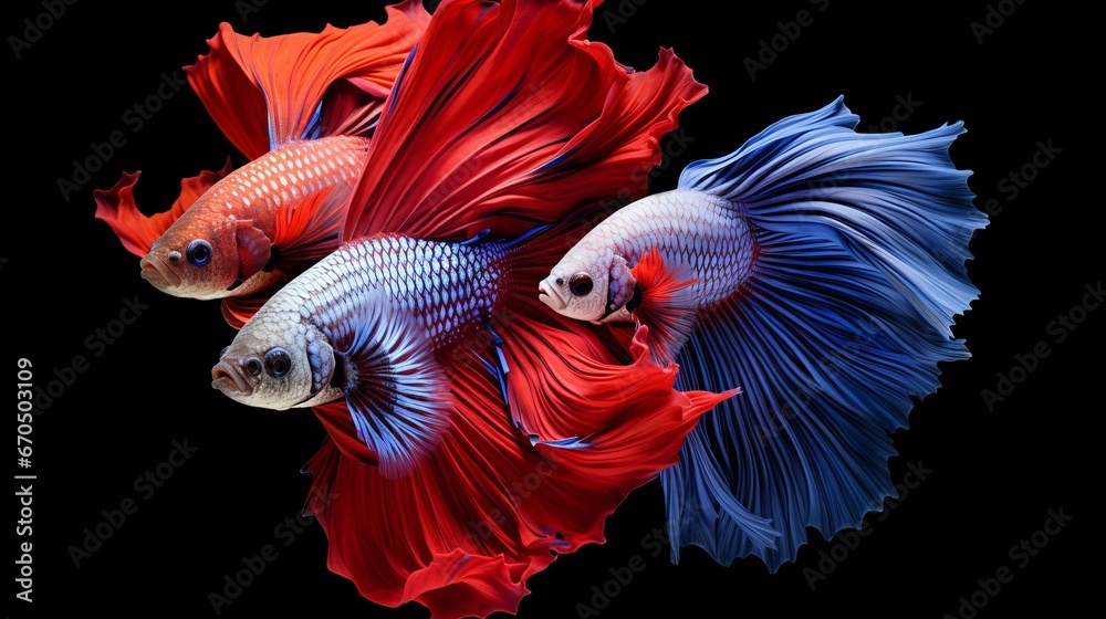 Multi color Siamese battling fish(Rosetail)(halfmoon),fighting fish ...