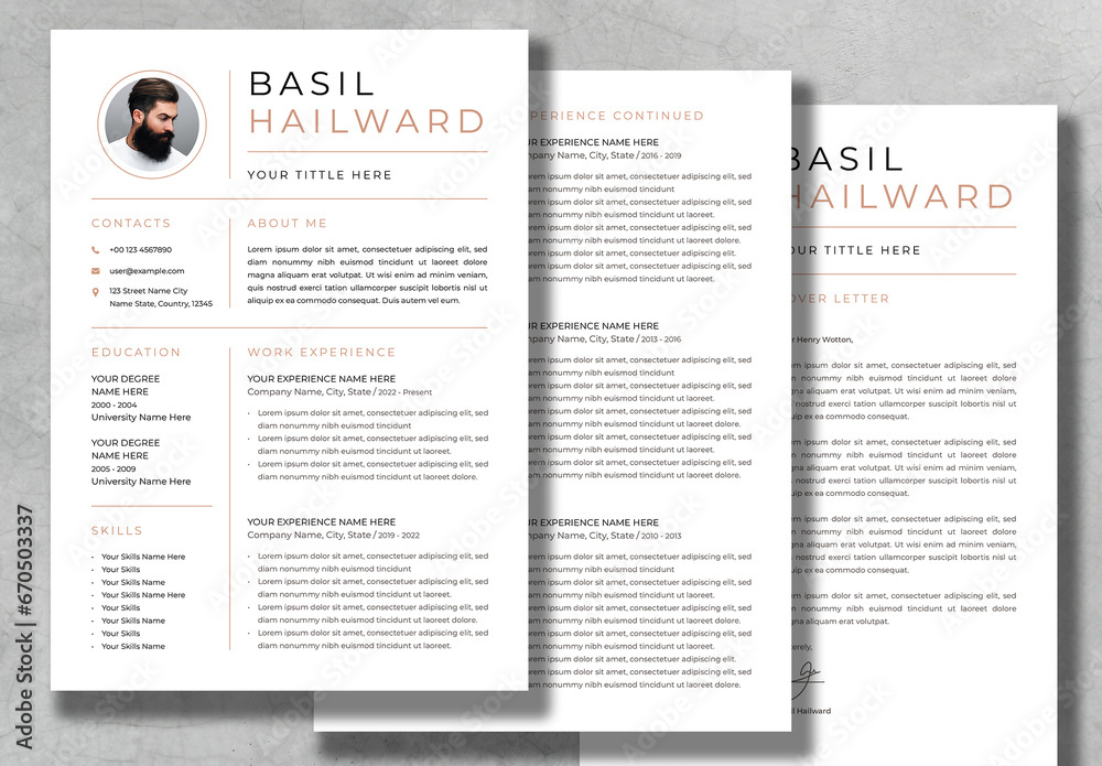 Unique and Clean Resume Template Layout Design Stock Template | Adobe Stock