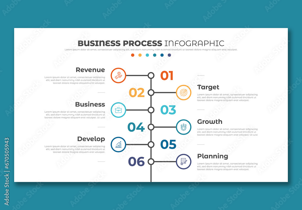 Colorful Vertical Business Process Infographic Layout Stock Template ...
