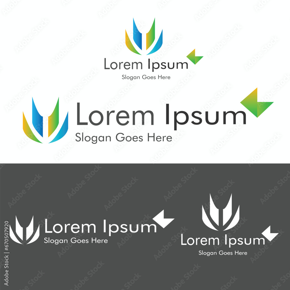Abstract blue and yellow gradient logo design concept. Vector eps file ...