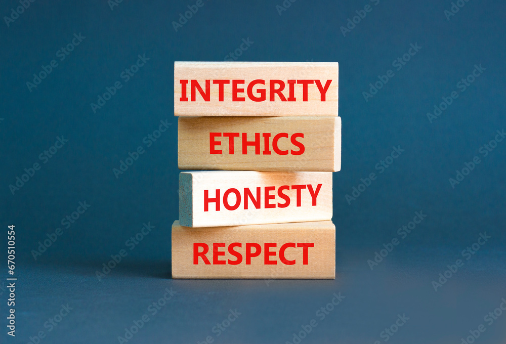 Integrity ethics honesty respect symbol. Concept word Integrity Ethics ...