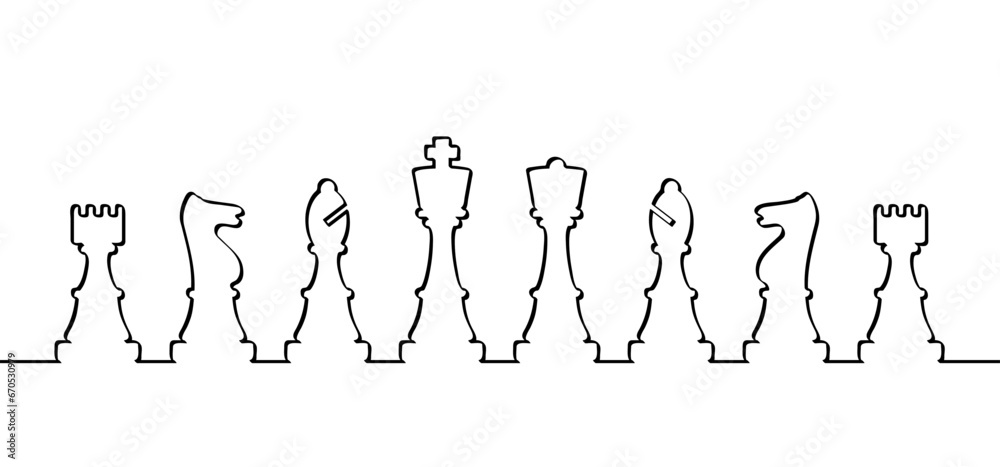 Chess pieces tower horse bishop, king queen Chess Board Setup Vector ...