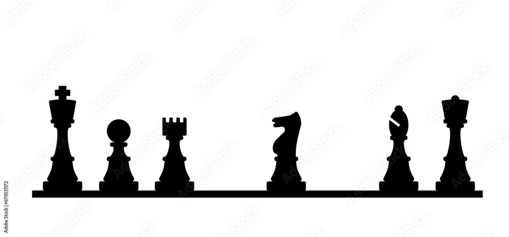 Chess Board Setup. Vector icon or symbol. Black and white chess board ...