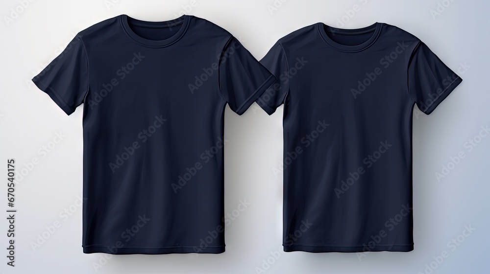 navy blue T-shirt template with nothing neat, mockup for design and ...