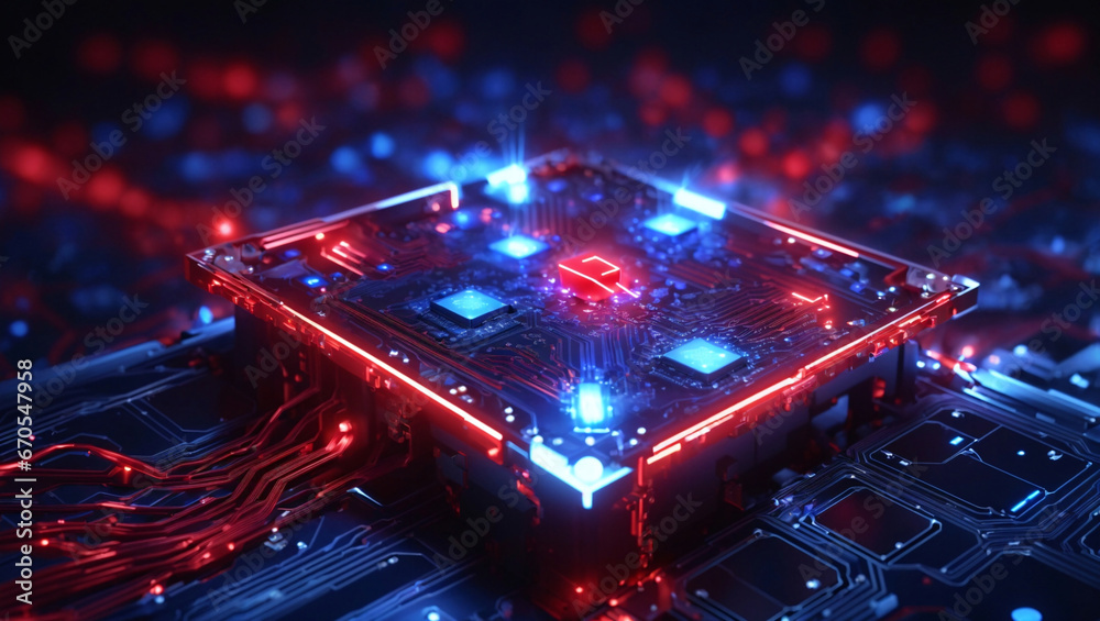 processing unit chipset that illustrates a cybersecurity concept:DDoS ...