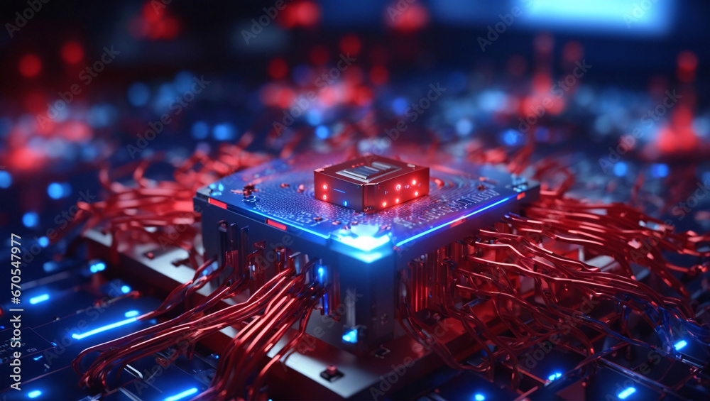 processing unit chipset that illustrates a cybersecurity concept ...