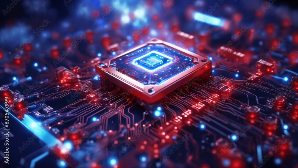 processing unit chipset that illustrates a cybersecurity concept:DDoS ...