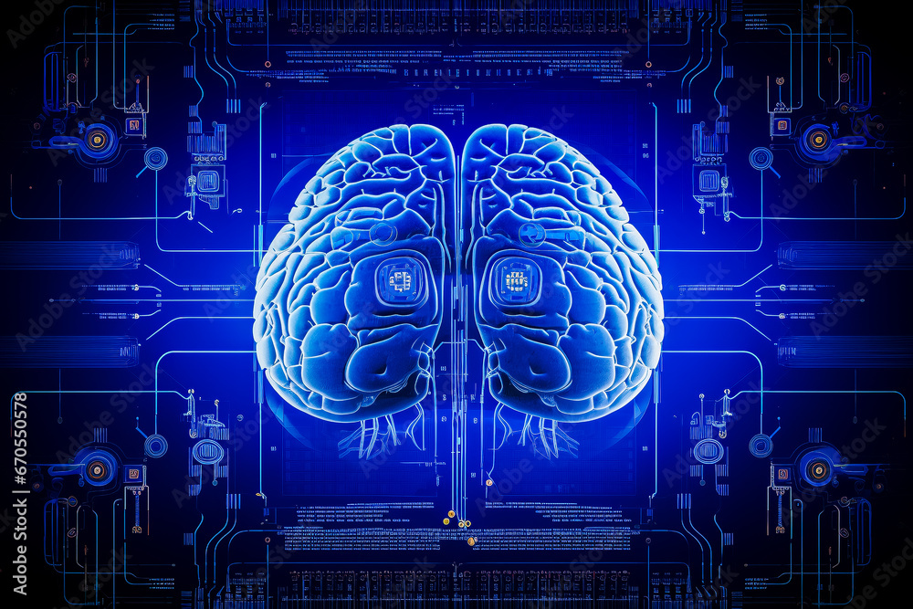 Etude du cerveau humain, explications scientifiques Stock Illustration ...