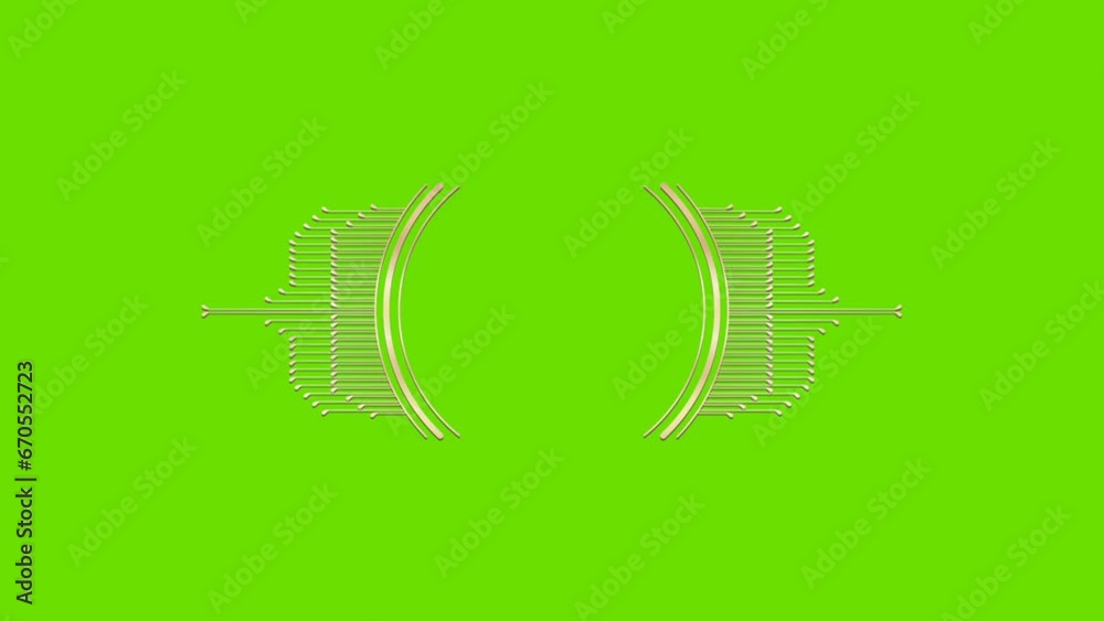 Art Deco Gatsby Golden Partitions animation on green screen. Incl ALPHA ...