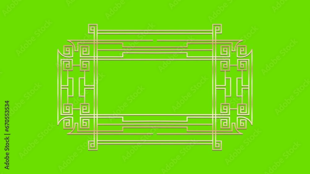 Art Deco Gatsby Golden Partitions animation on green screen. Incl ALPHA ...
