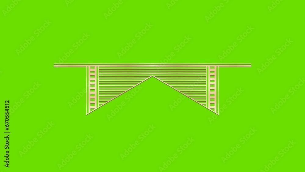 Art Deco Gatsby Golden Partitions animation on green screen. Incl ALPHA ...
