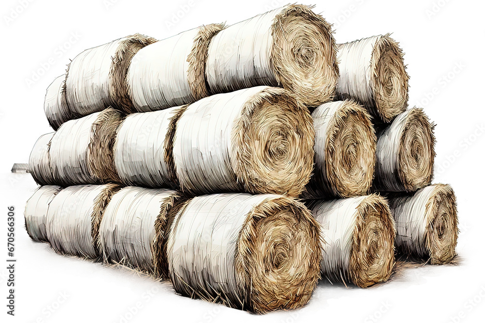Hank of jute twine lying it is horizontally isolated on a Transparent ...