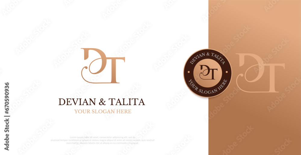 Initial DT Logo Design Vector Stock Vector | Adobe Stock