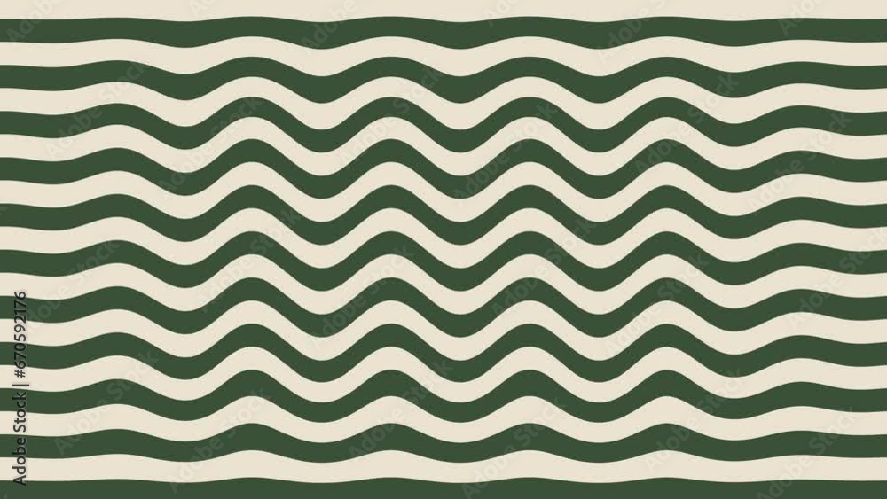 Seamless loop white and green pattern line waves abstract smooth motion ...