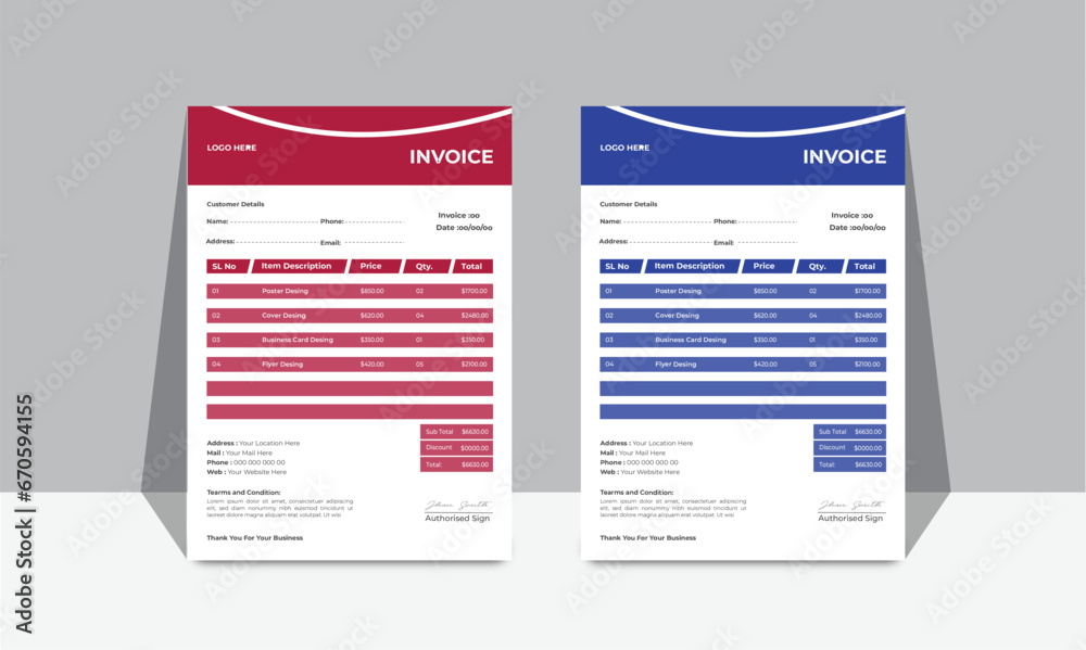 Professional invoice and letterhead design for corporate office ...