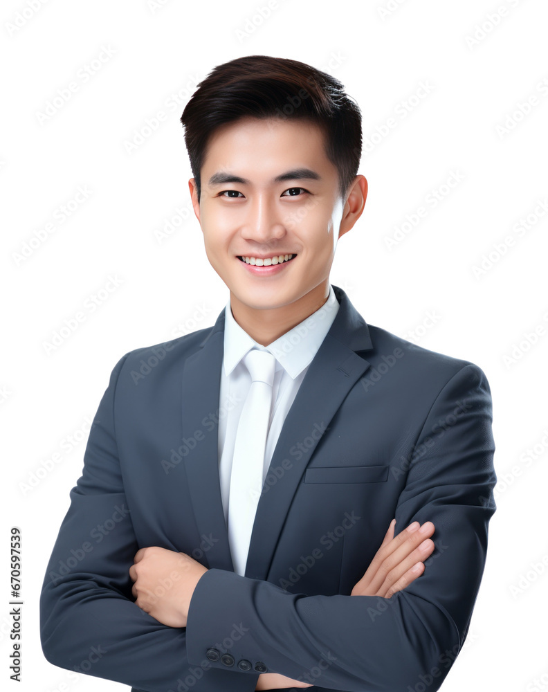 Young Japanese businessman in formal wear portrait of confident ...