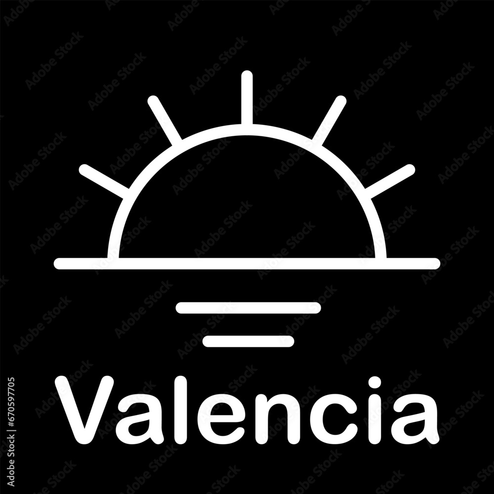 Vector white illustration of the sun during sunset on the sea isolated ...