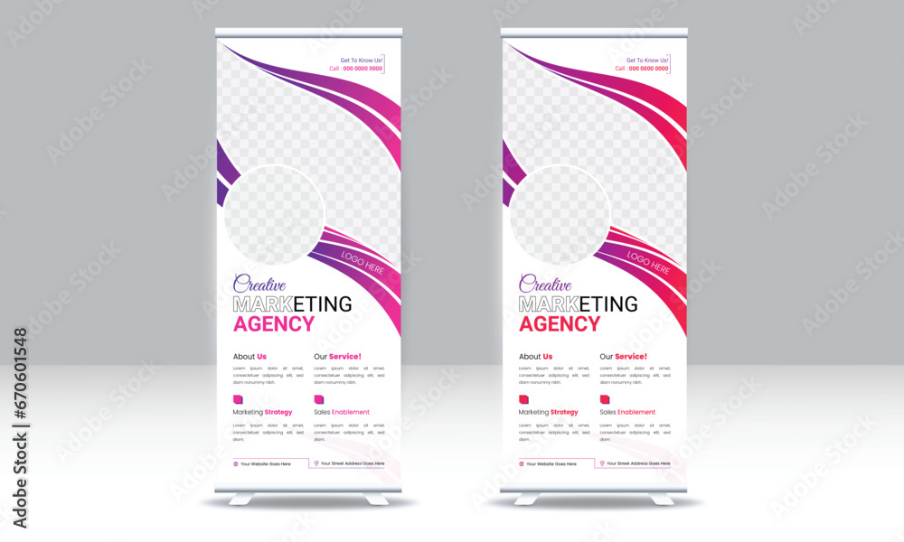 Corporate Business stand banner, editable roll up banner vector ...