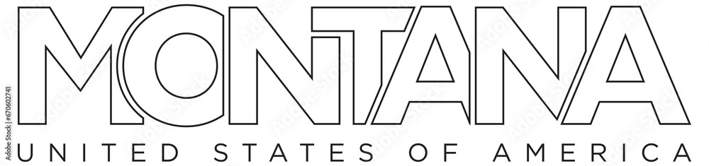 Montana, USA typography slogan design. America logo with graphic city ...