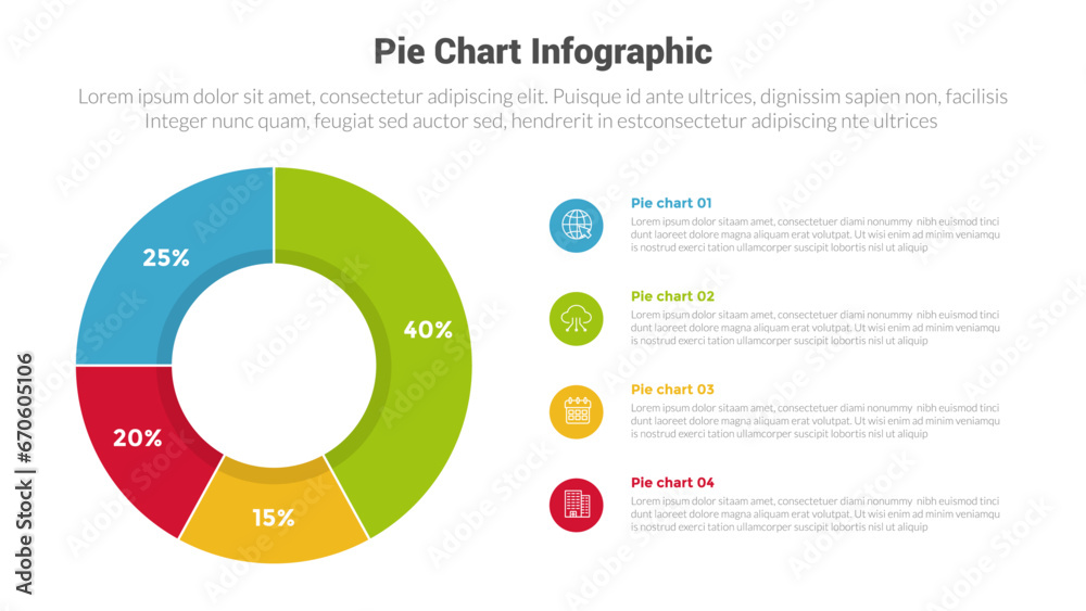 piechart or pie chart diagram infographics template diagram with 4 ...